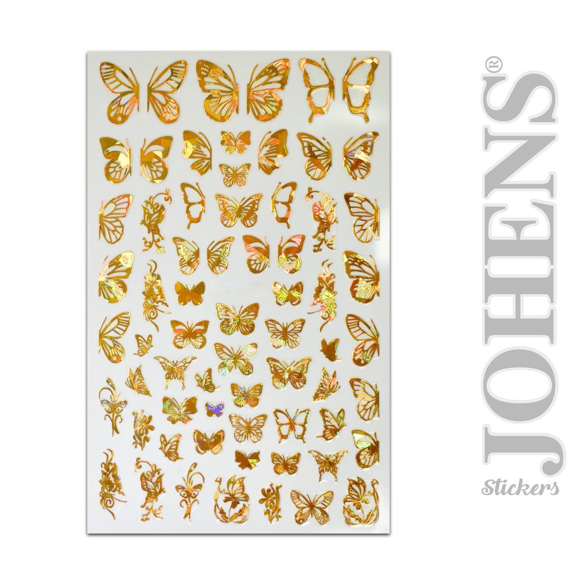 Holographic Gold Butterfly stickers #02 – Johens®